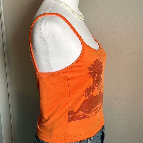Tops | New Cropped Summer Tropical Beaches And Floral Graphic Tank Top ...